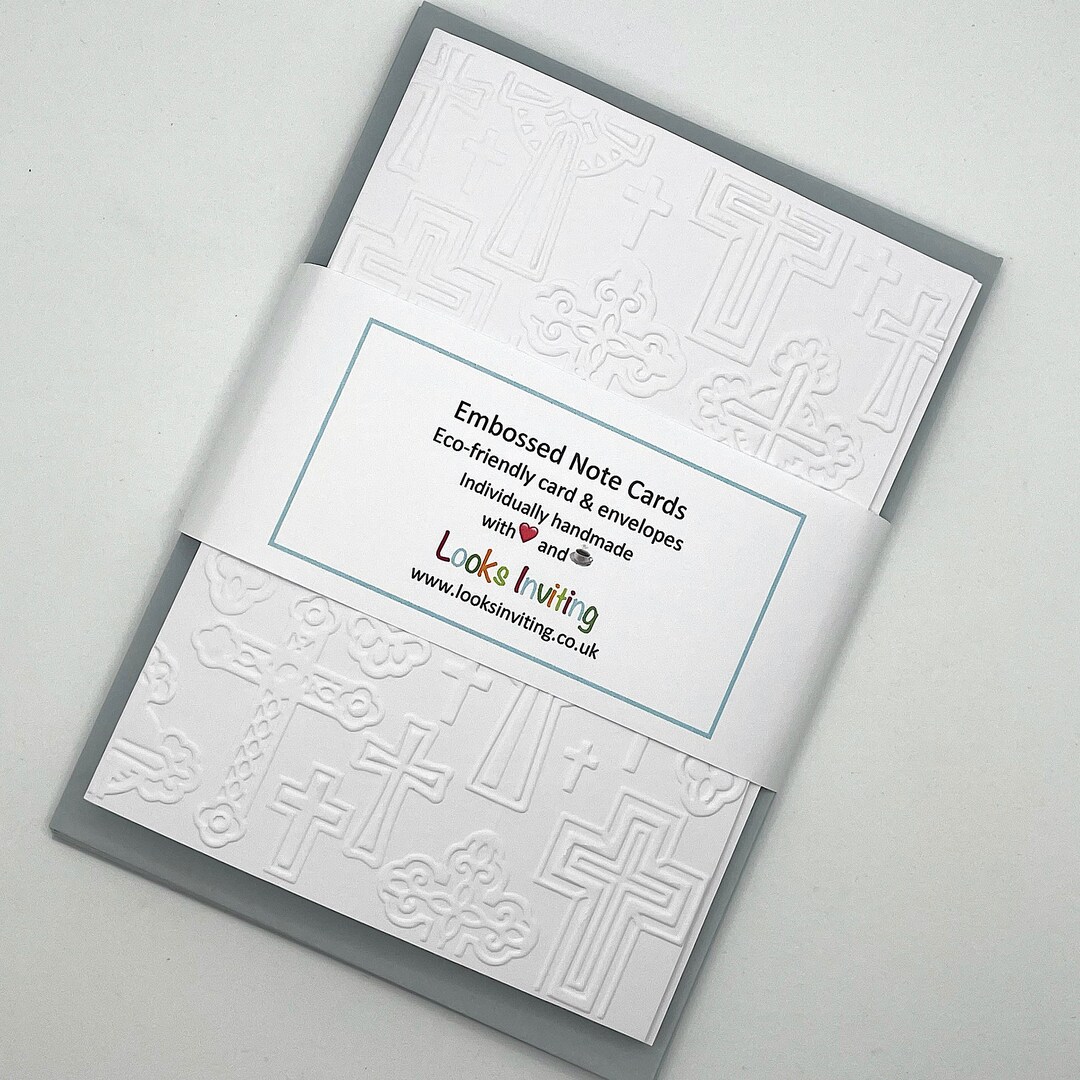 Church Crosses Cards. 6 Embossed Blank Notecards and Envelopes ...