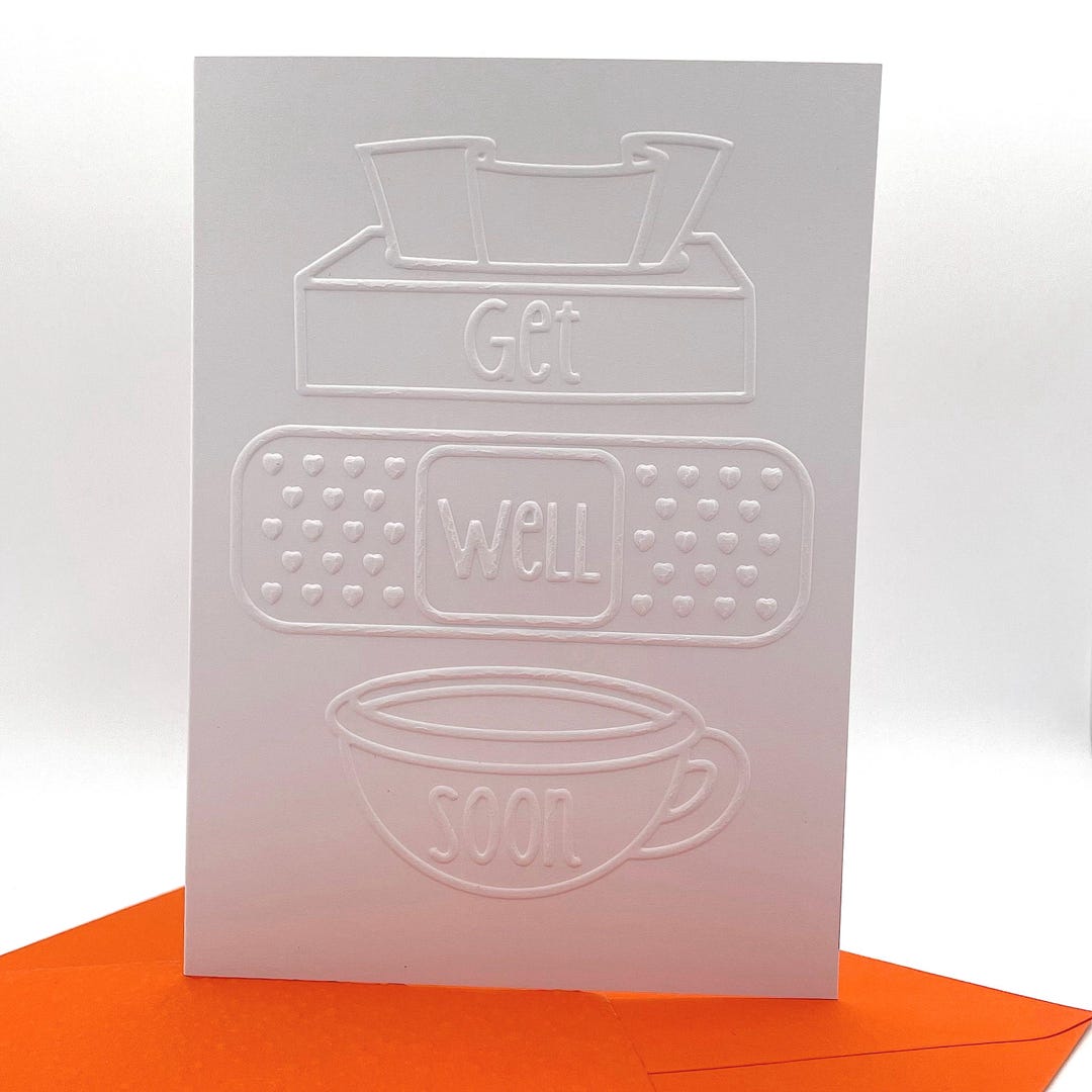 Get Well Soon Minimalist Note Cards Set With Coloured Envelopes - Etsy