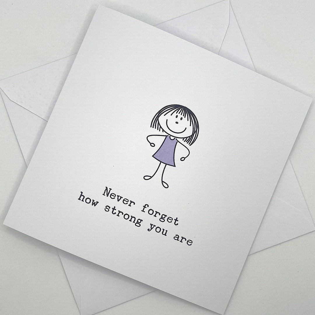 Supportive Stick Figure Card. Encouragement, New Job, New Mum - Etsy