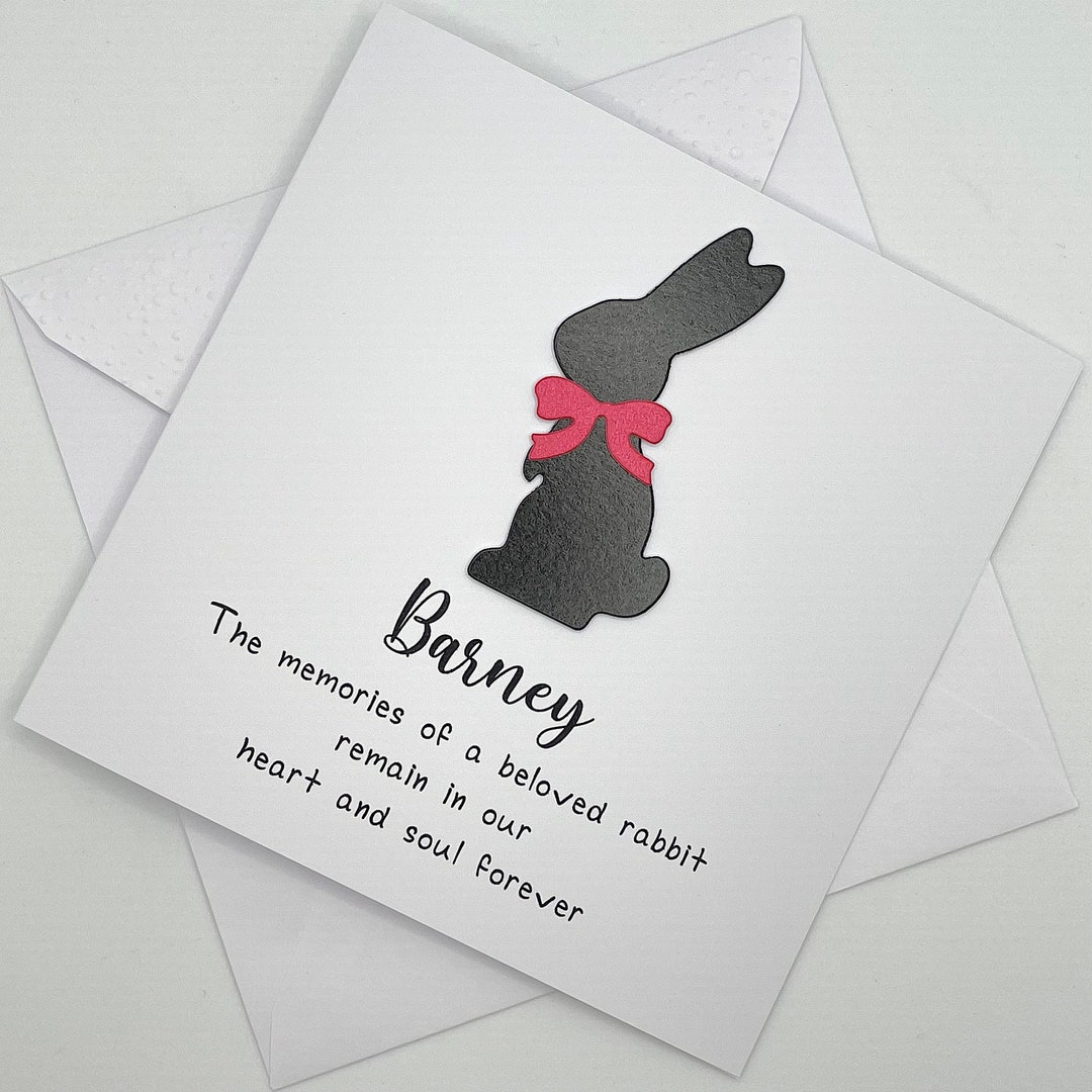 Personalised Rabbit Sympathy Card. Modern Minimalist Pet Loss Card - Etsy