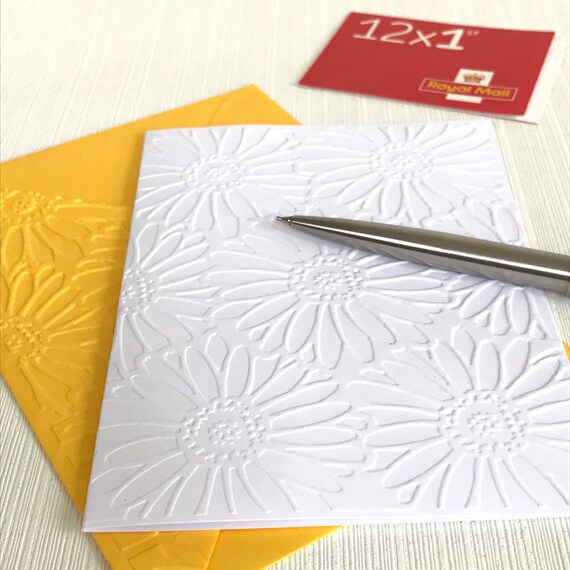 Big Daisy Cards. Embossed Note Cards. Daisy Note Cards. Choose | Etsy