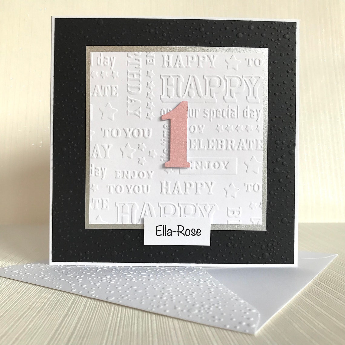 Personalised 1st Birthday Card. Handmade birthday card for a | Etsy