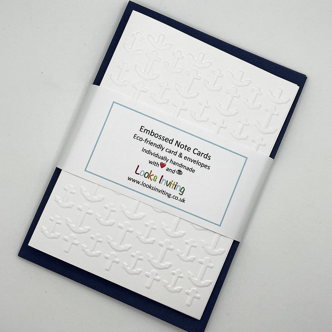 Ships Anchors Cards. 6 Embossed Nautical Notecards and Envelopes ...