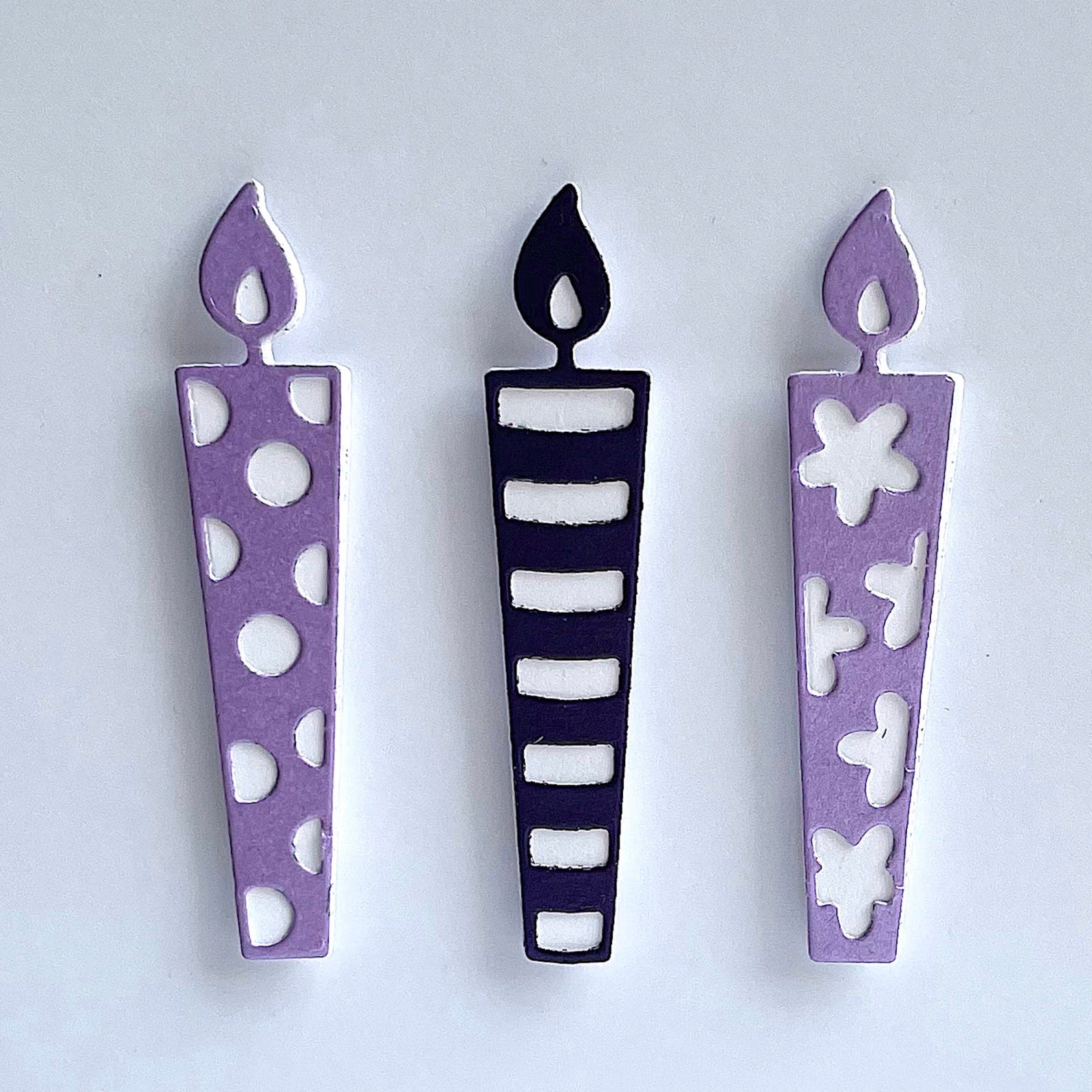 Make a Wish Birthday Card With Candles. Modern Minimalist Cards With ...