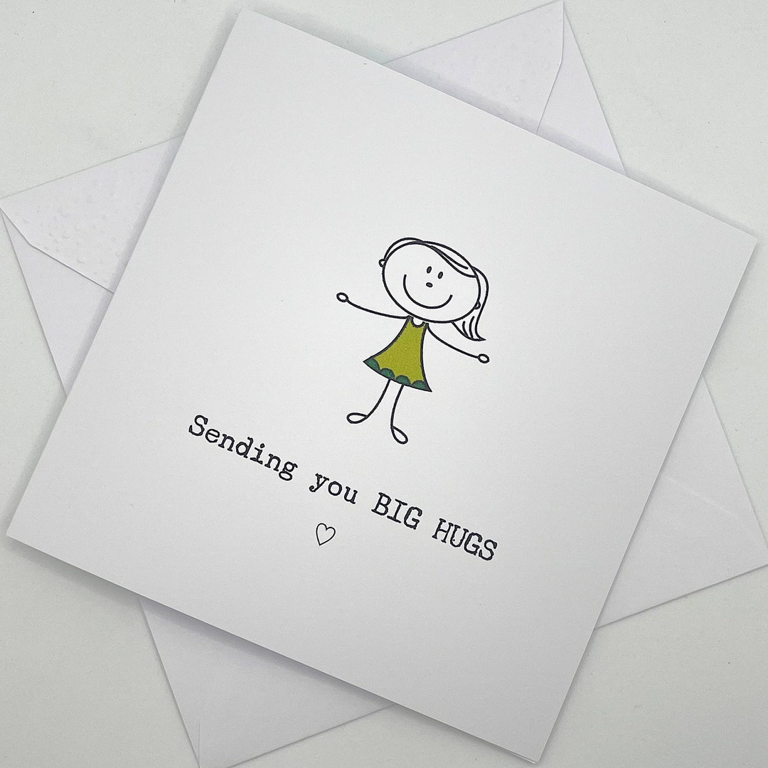 Sending Big Hugs Card. Handmade Thinking of You Card - Etsy