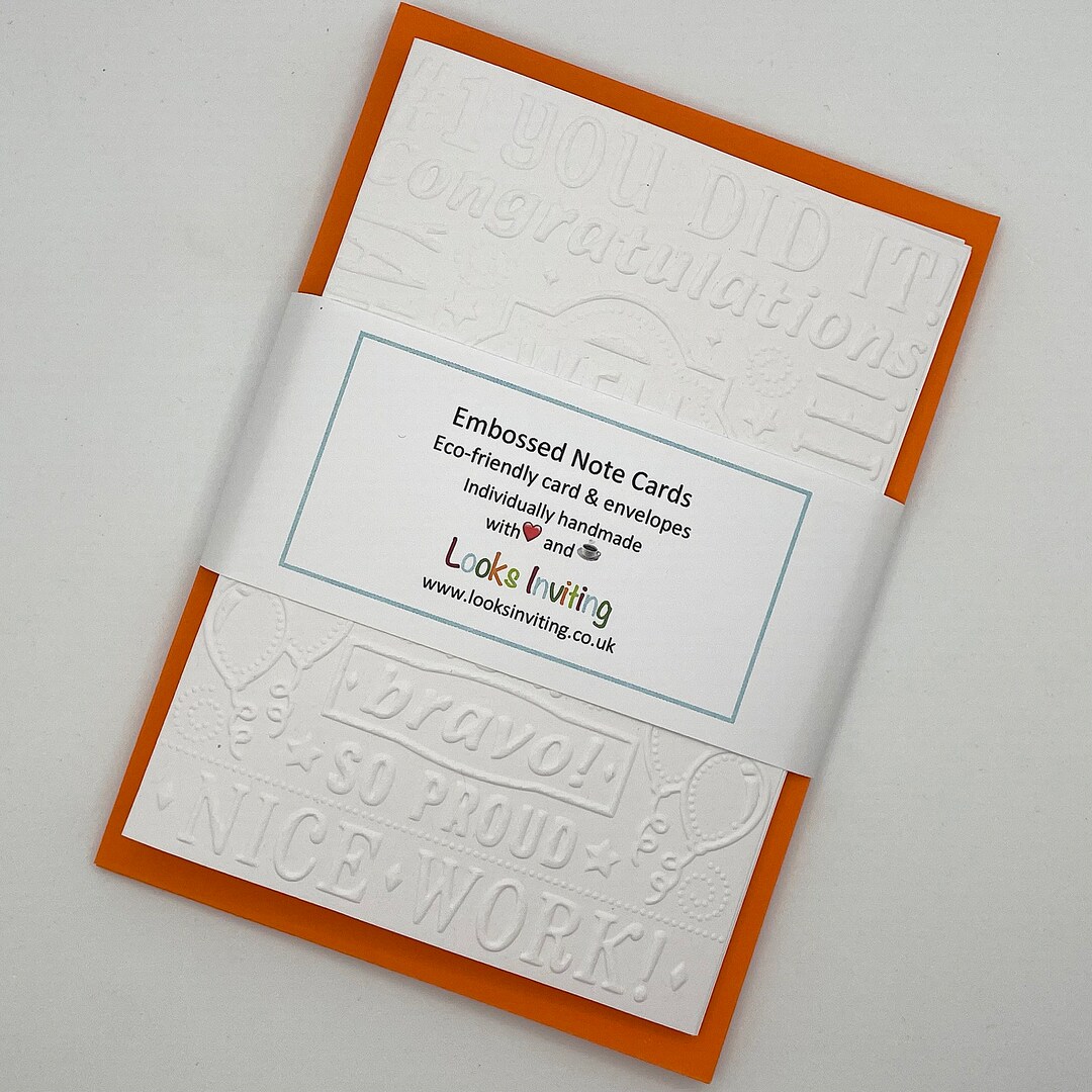 Well Done Note Cards. 6 Embossed Blank Notecards and Envelopes ...