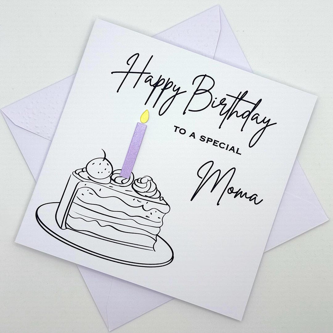 MOMA Birthday Card With a Slice of Birthday Cake and Candle (you Choose ...