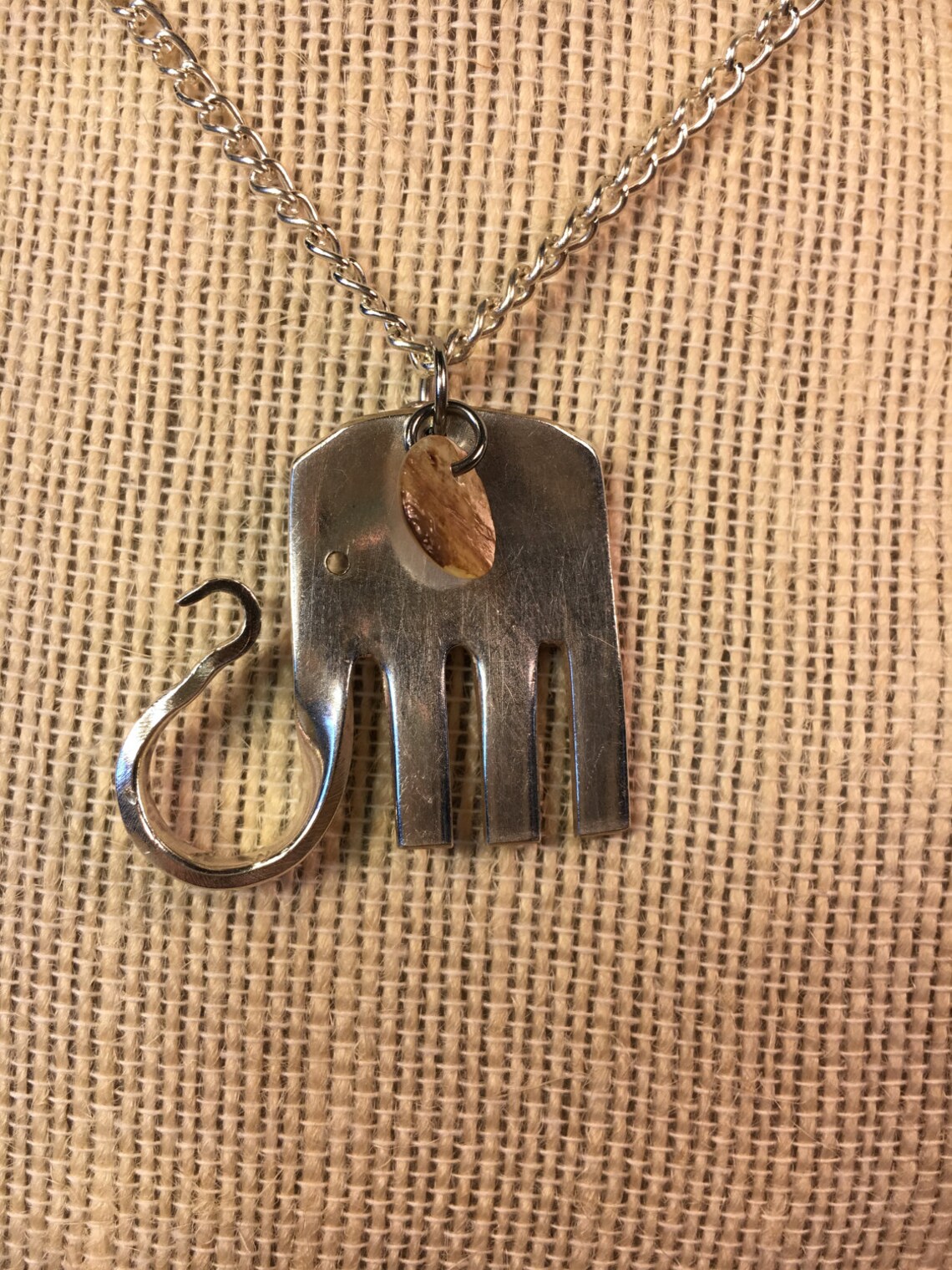 Elephant Fork Necklace With Shell ears - Etsy