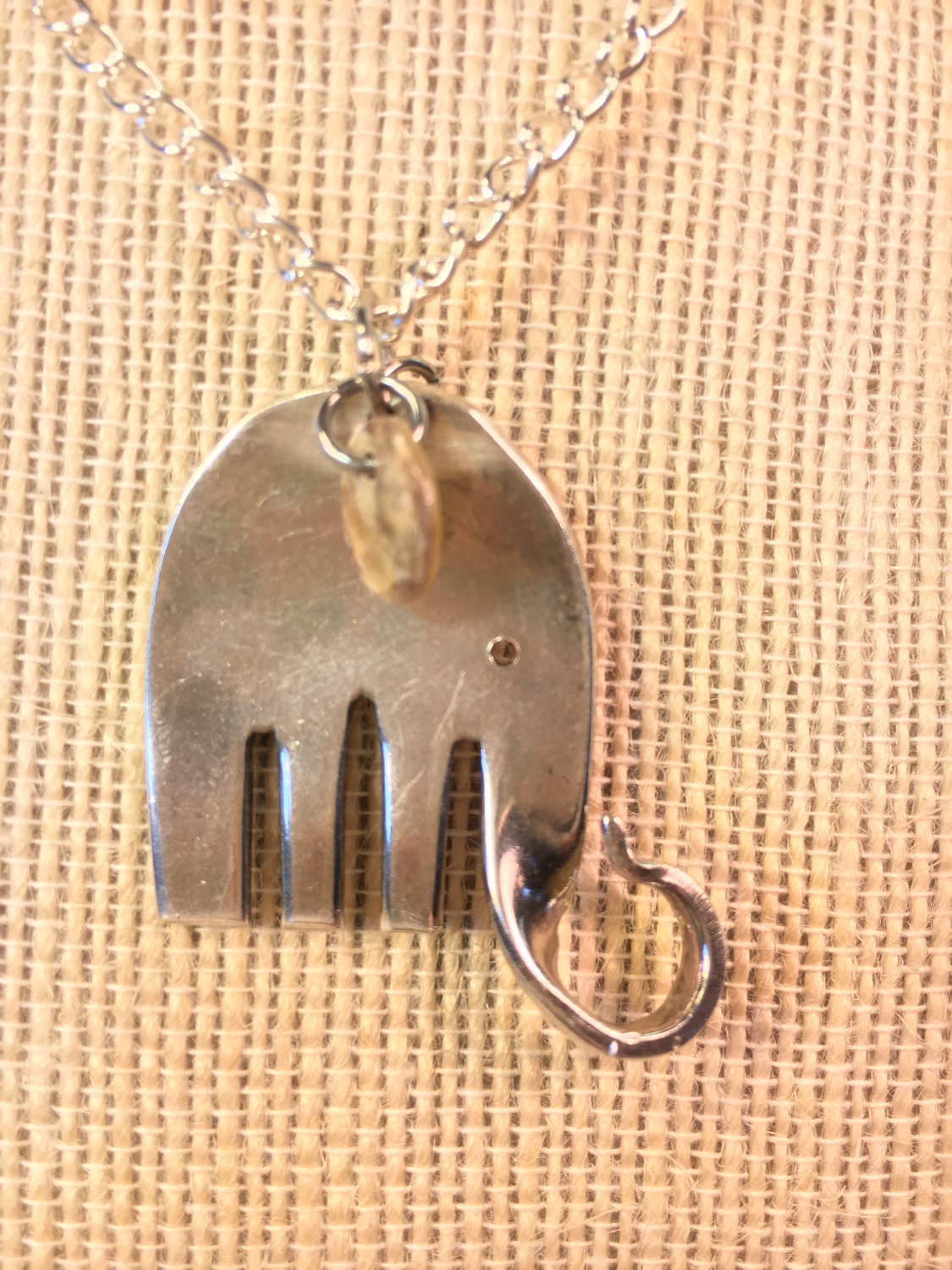 Elephant Fork Necklace With Shell ears - Etsy