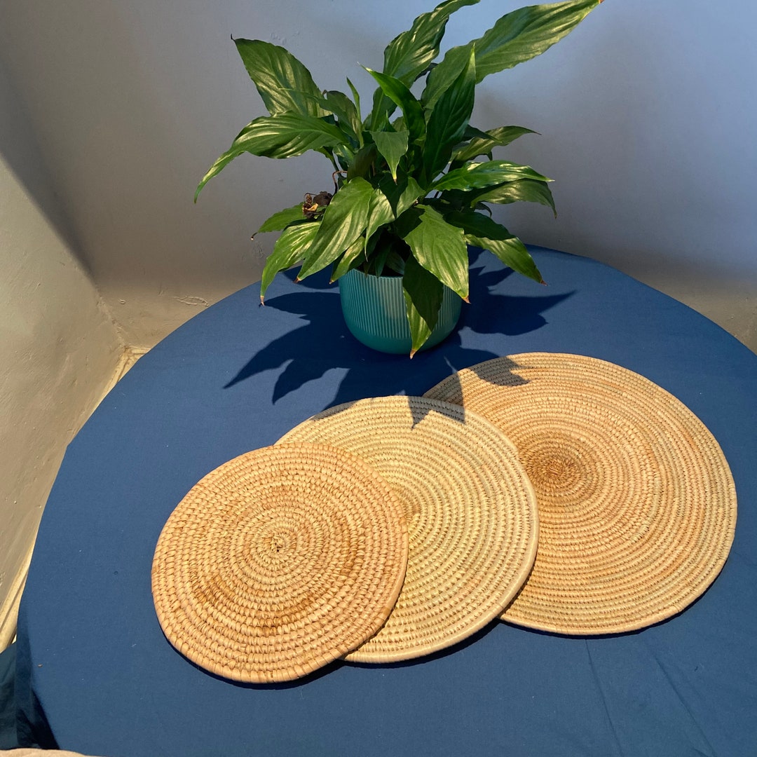 Natural African Handwoven Place Mat Wall Basket/nigerian Wall Basket ...