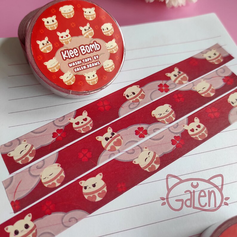 Washi Tape Bomb Klee Genshin Impact Stationery Bullet - Etsy