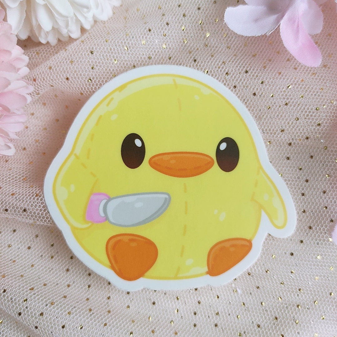 Sticker Duck / Chick With Knife Meme Pato Pollo Con Cuchillo Vinyl ...