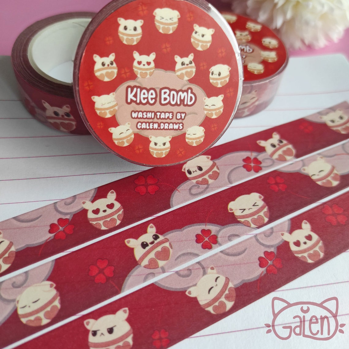 Washi Tape Bomb Klee Genshin Impact Stationery Bullet - Etsy