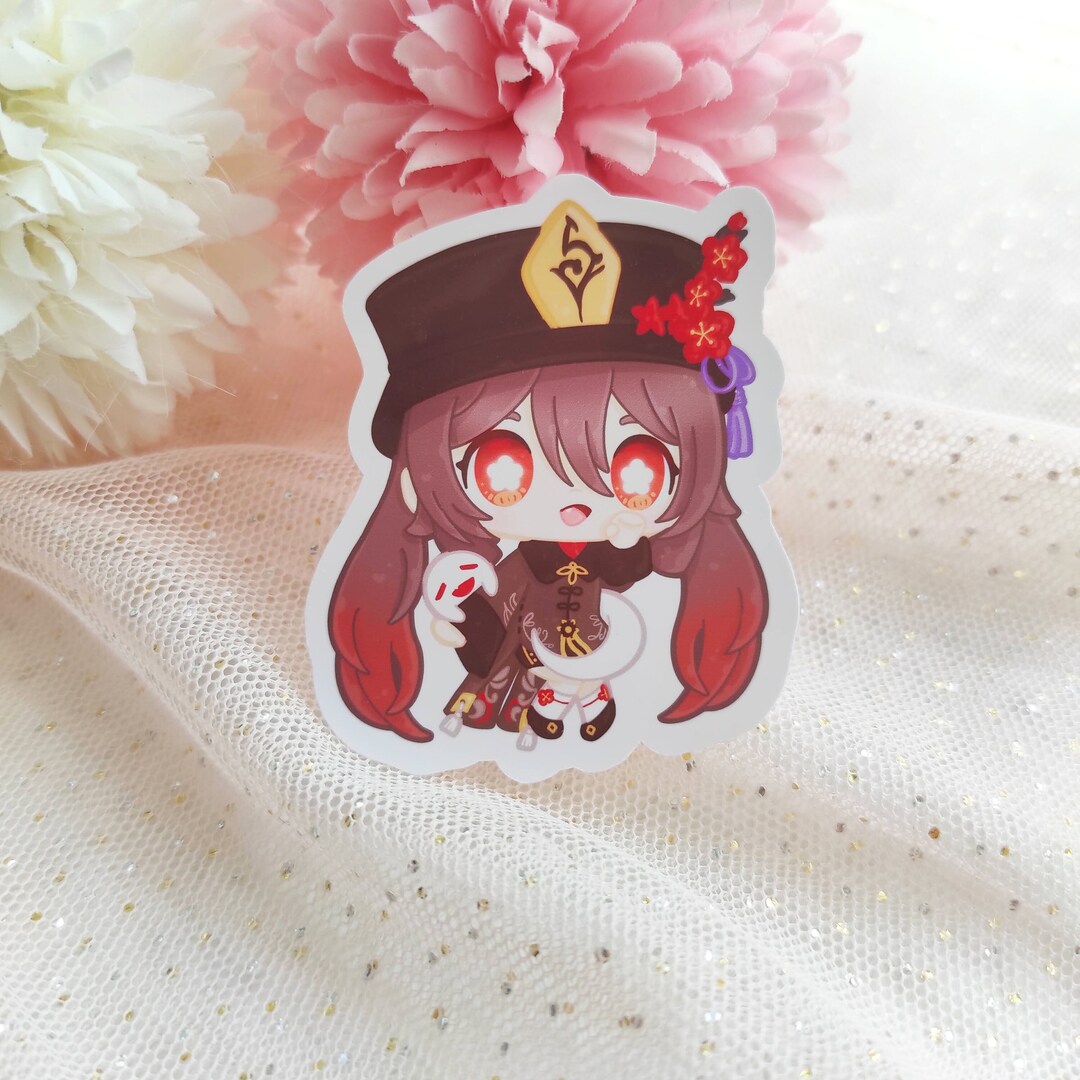 Sticker Hu Tao Happy Cute Vinyl Sticker Genshin Impact Lovers Fan-made ...