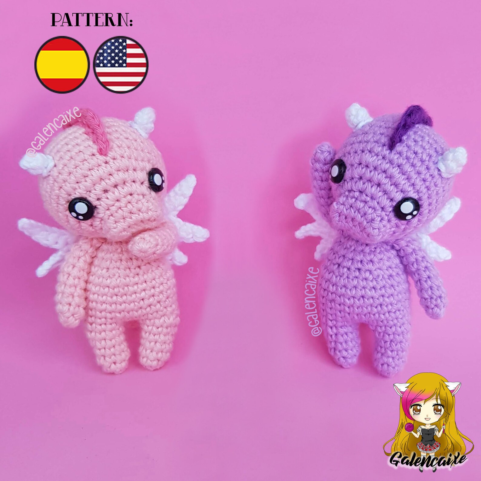 Pattern Crochet Dragon - Amigurumi Dragon PDF TUTORIAL - Crochet ...