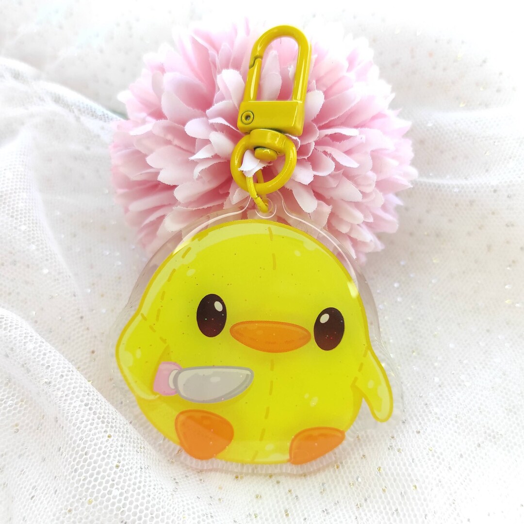 Patito / pollito con cuchillo meme acrylic keychain pato pollo con ...