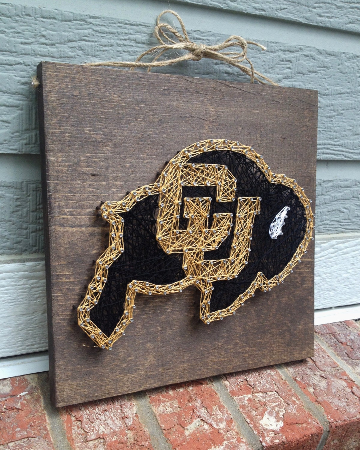 CU Buffs Logo Nail and String Art Wood Sign Colorado | Etsy