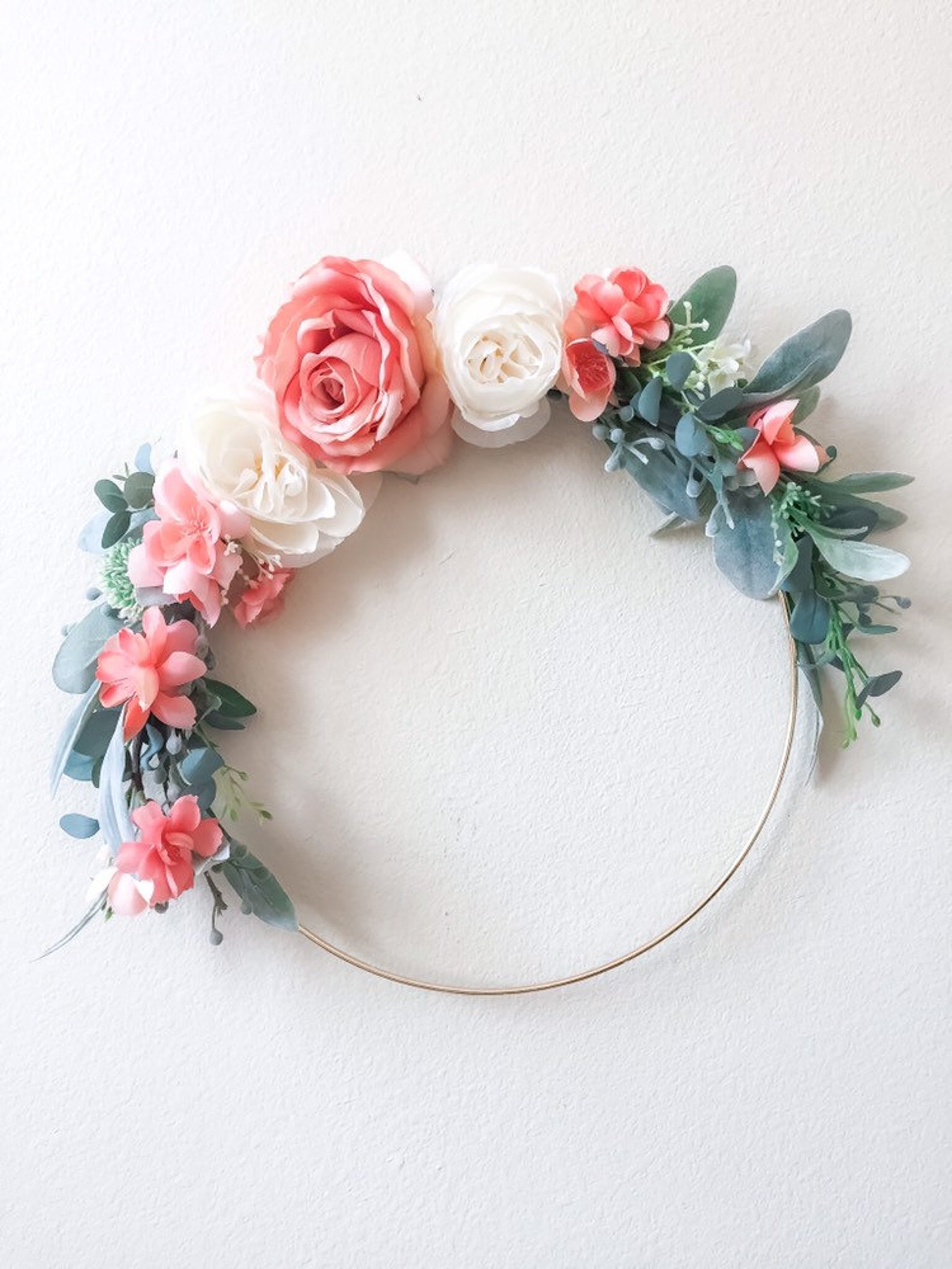 Couronne de rose de corail couronne moderne de pépinière - Etsy France