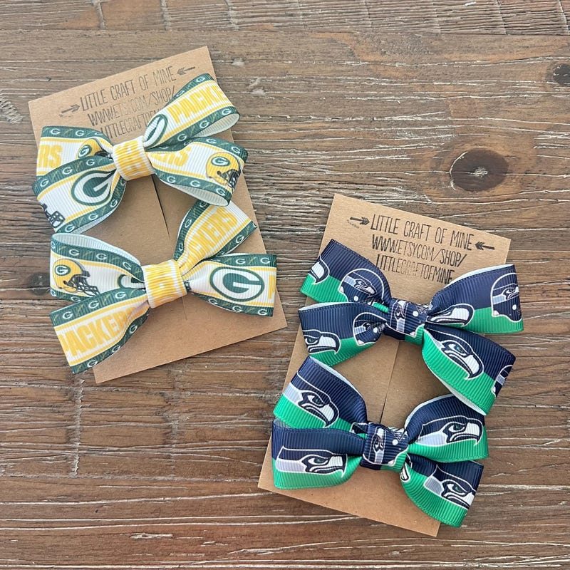 Nfl Team Hair Bows - Etsy