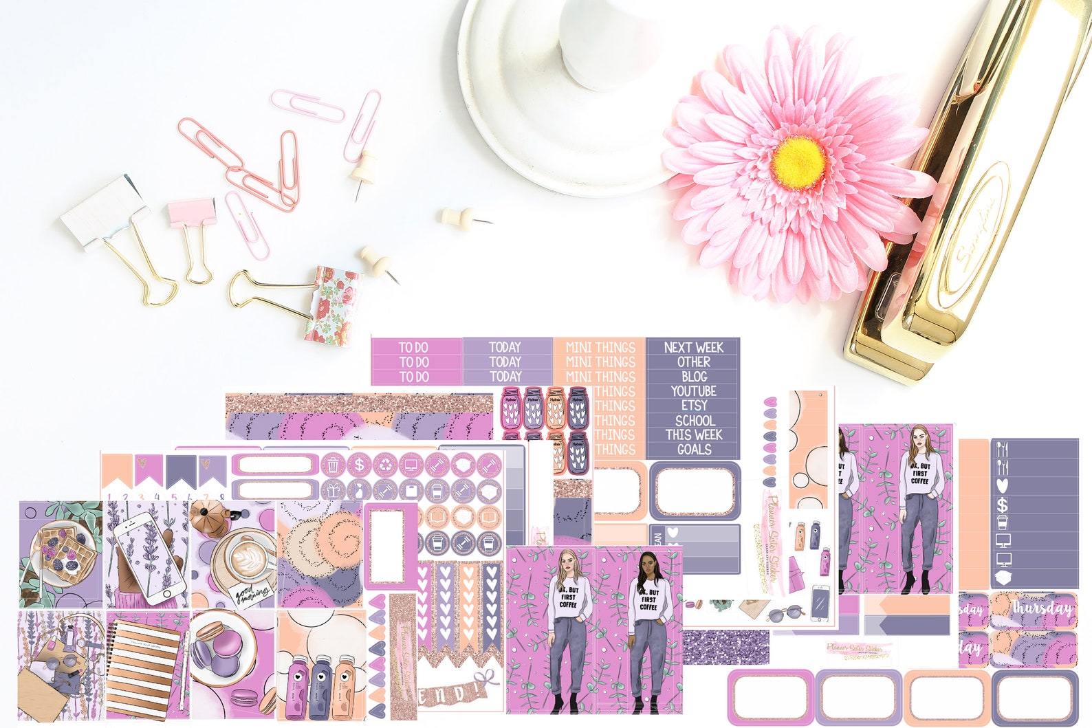 Matte Fresh Peach Weekly Inspired Themed Planners - Etsy