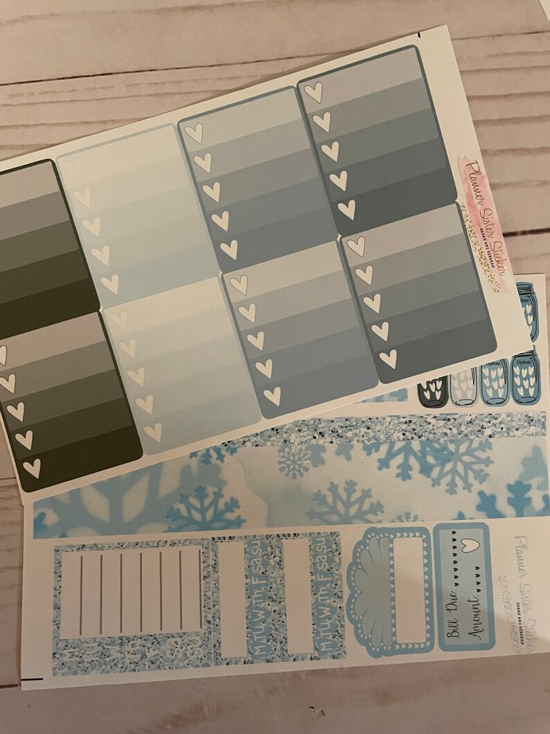 Matte Snow Day Weekly Inspired Themed Planners Stickers | Etsy