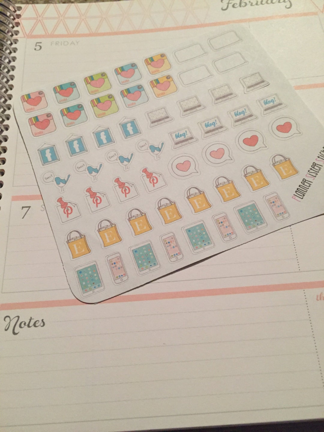 Matte, Social Media, Inspired, Themed, Planners, Stickers Sets, Erin ...
