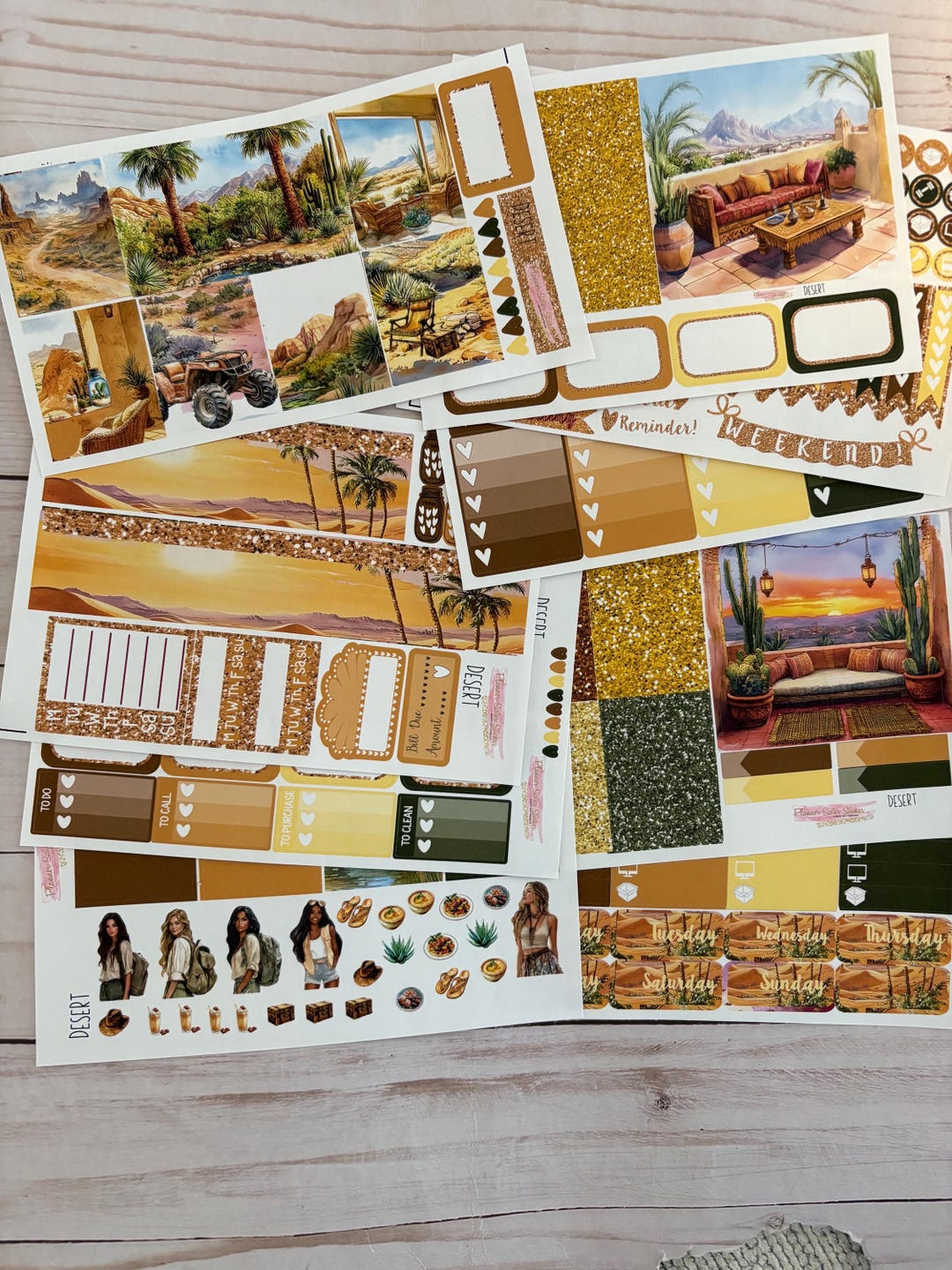 Matte! , Desert, Weekly, Inspired, Themed, Planners Stickers Sets, Erin ...