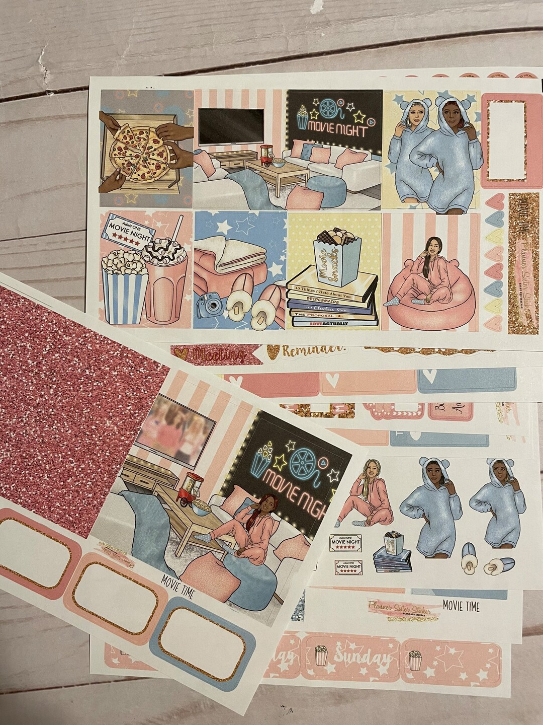 Matte! Movie Time, Weekly, Inspired, Themed, Planners Stickers Sets ...