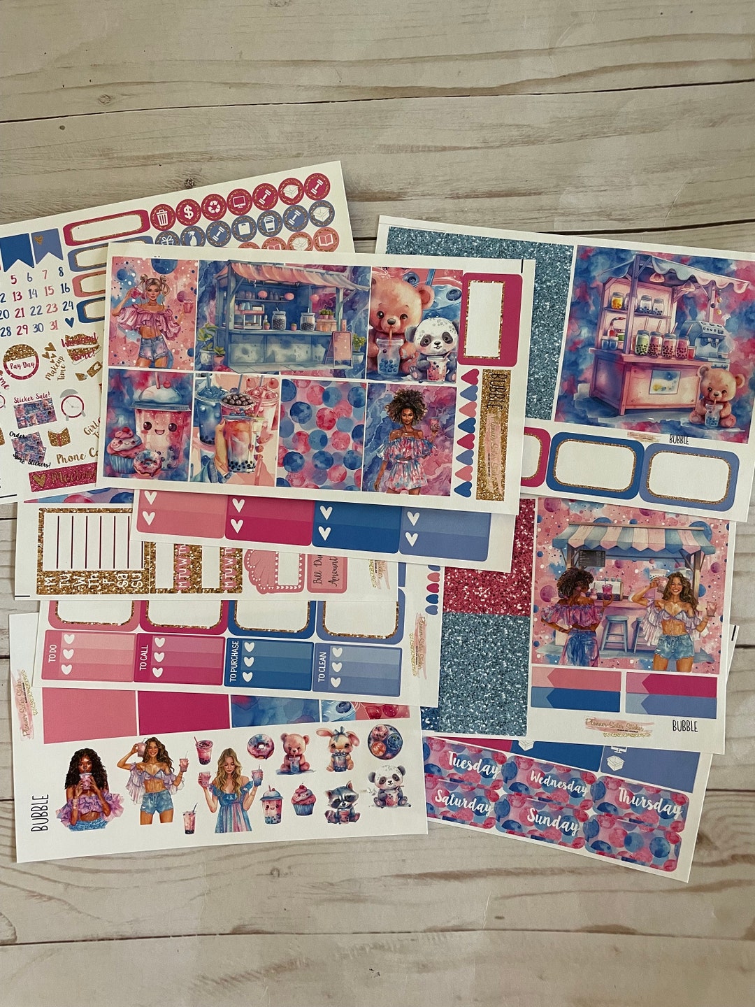 Matte! Bubble, Weekly, Inspired, Themed, Planners Stickers Sets, Erin ...
