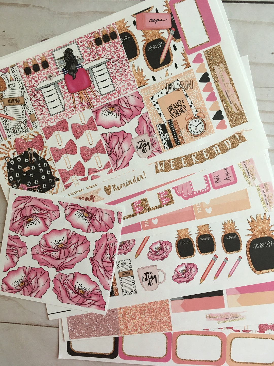 Matte! Pretty Plan, Weekly, Inspired, Themed, Planners Stickers Sets ...
