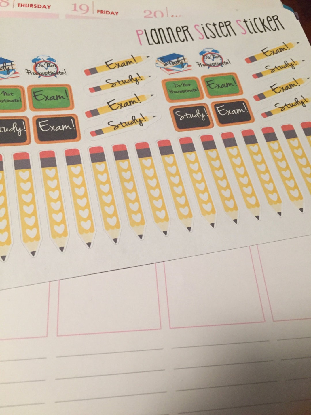 Matte! Cute School Icons, Themed, Inspired Planner Stickers Set Erin ...