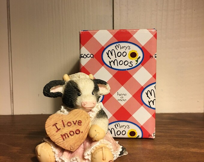 Mary's Moo Moos "i Love Moo" and "i Love Moo Too" Figurines - Etsy
