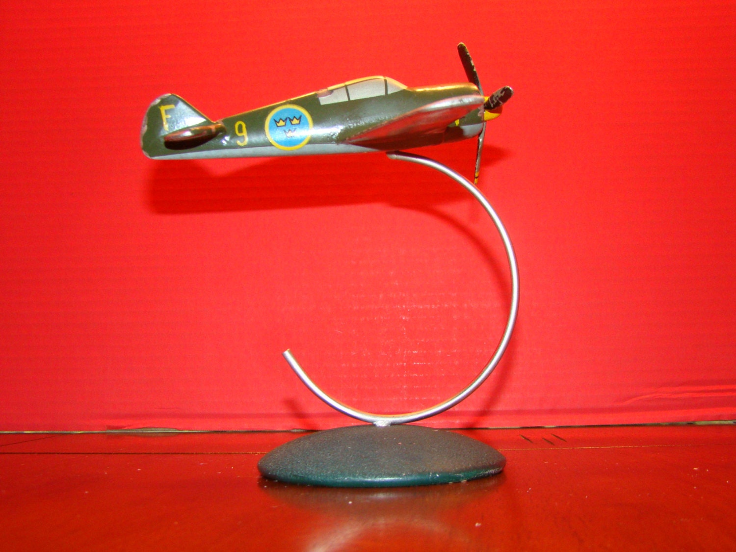Vintage FFVS J22 WW2 Metal Desktop Display Model Swedish Air Force 1940 ...