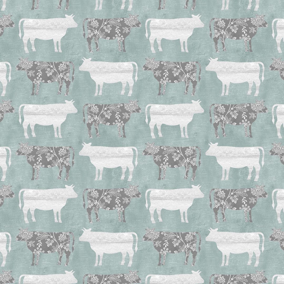 Calico Cows - Chalk Barn by Shannon Roberts for Benartex - 16320-83 ...