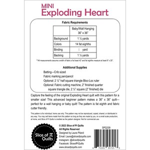 Mini Exploding Heart Quilt Pattern by Slice of Pi Quilts - SPQ339 - 36 ...