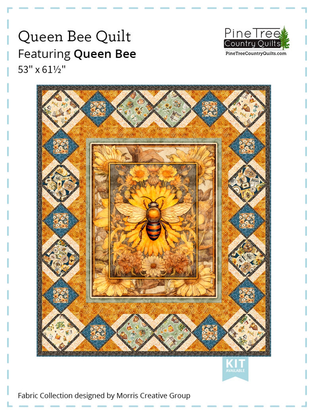 Queen Bee Quilt Fabric Kit With Pattern From Queen Bee Collection by ...