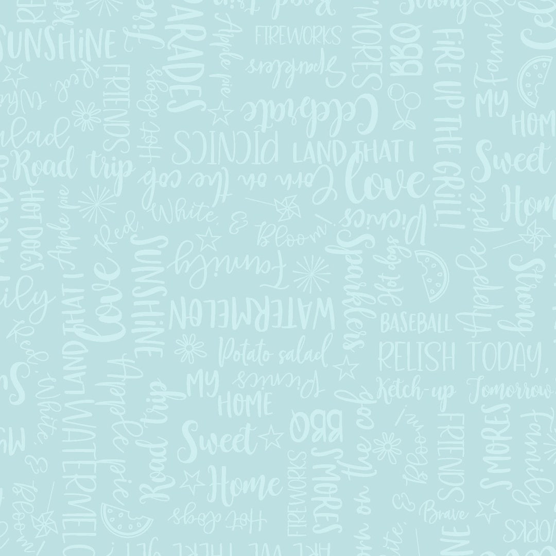 Red, White & Bloom - Wordy Words Aqua - Kimberbell Designs - MAS9907-Q ...