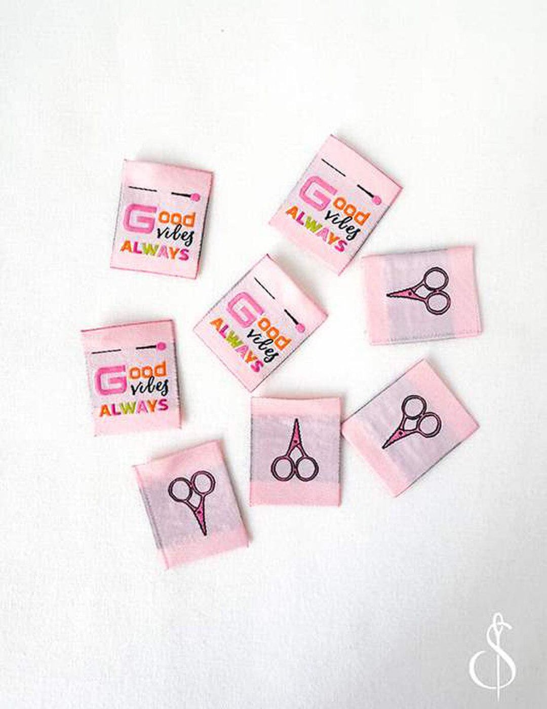 Good Vibes Woven Labels by Minki Kim of Sewing Illustration for Riley ...