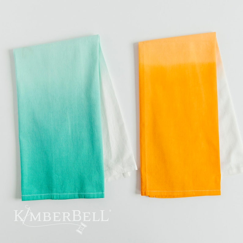 Ombre Tea Towel Set by Kimberbell Designs 2 Pack Tangerine - Etsy