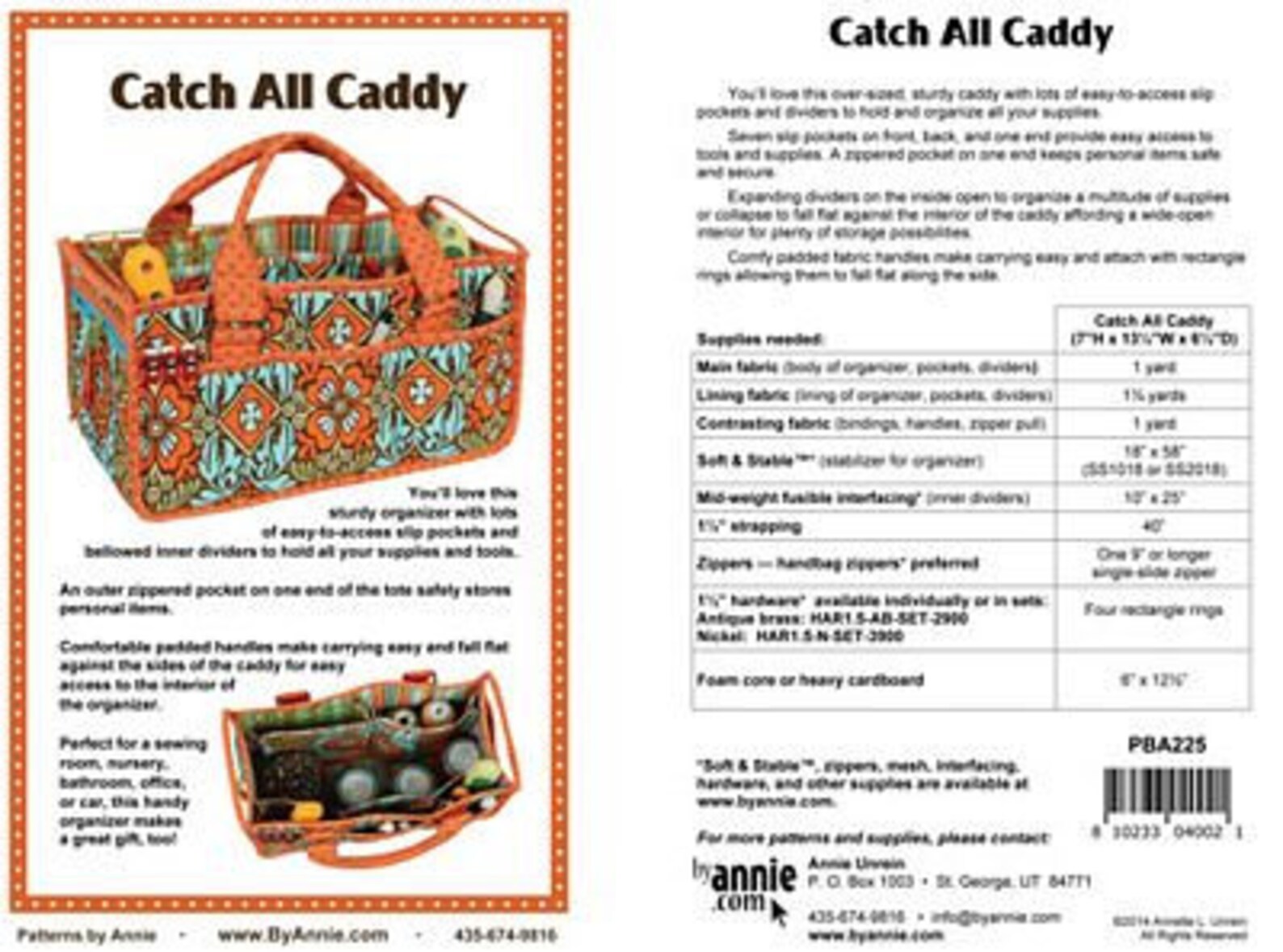 Catch All Caddy by Patterns by Annie Pattern PBA225 - Etsy