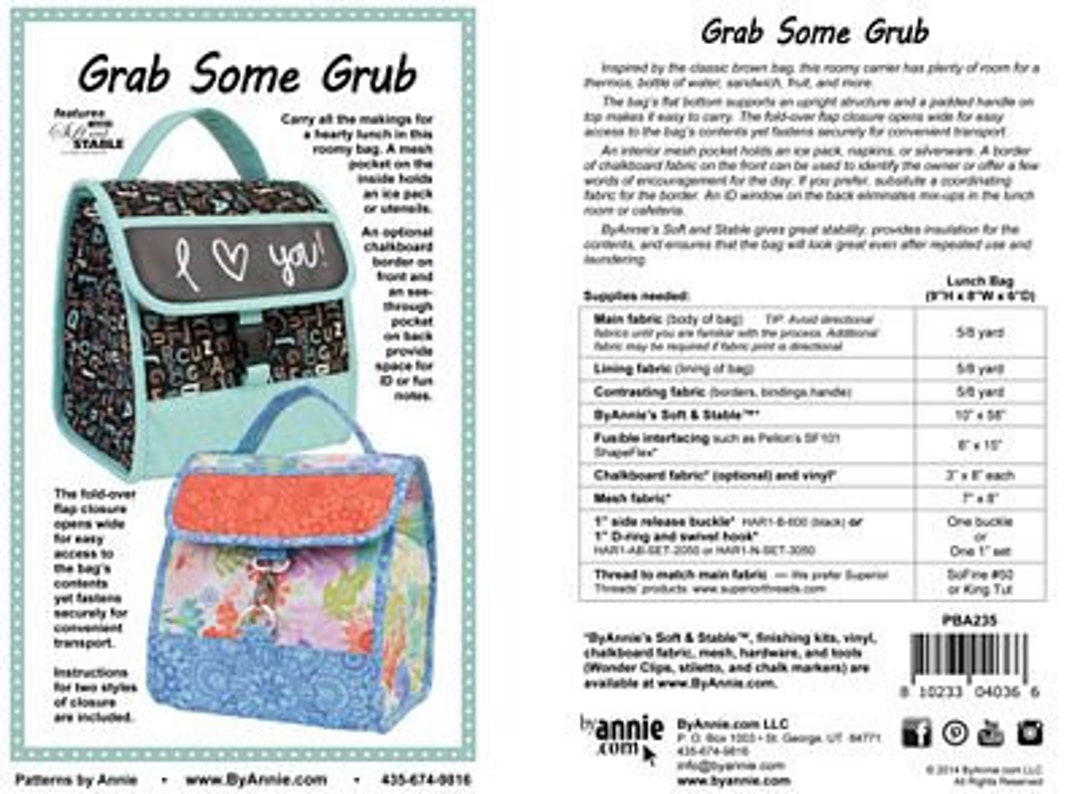 Grab Some Grub by Patterns by Annie - Pattern PBA235 - Etsy