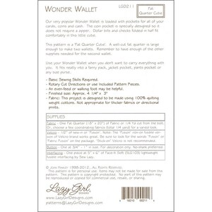 Wonder Wallet Pattern by Joan Hawley of Lazy Girl Designs - LGD211 - Etsy