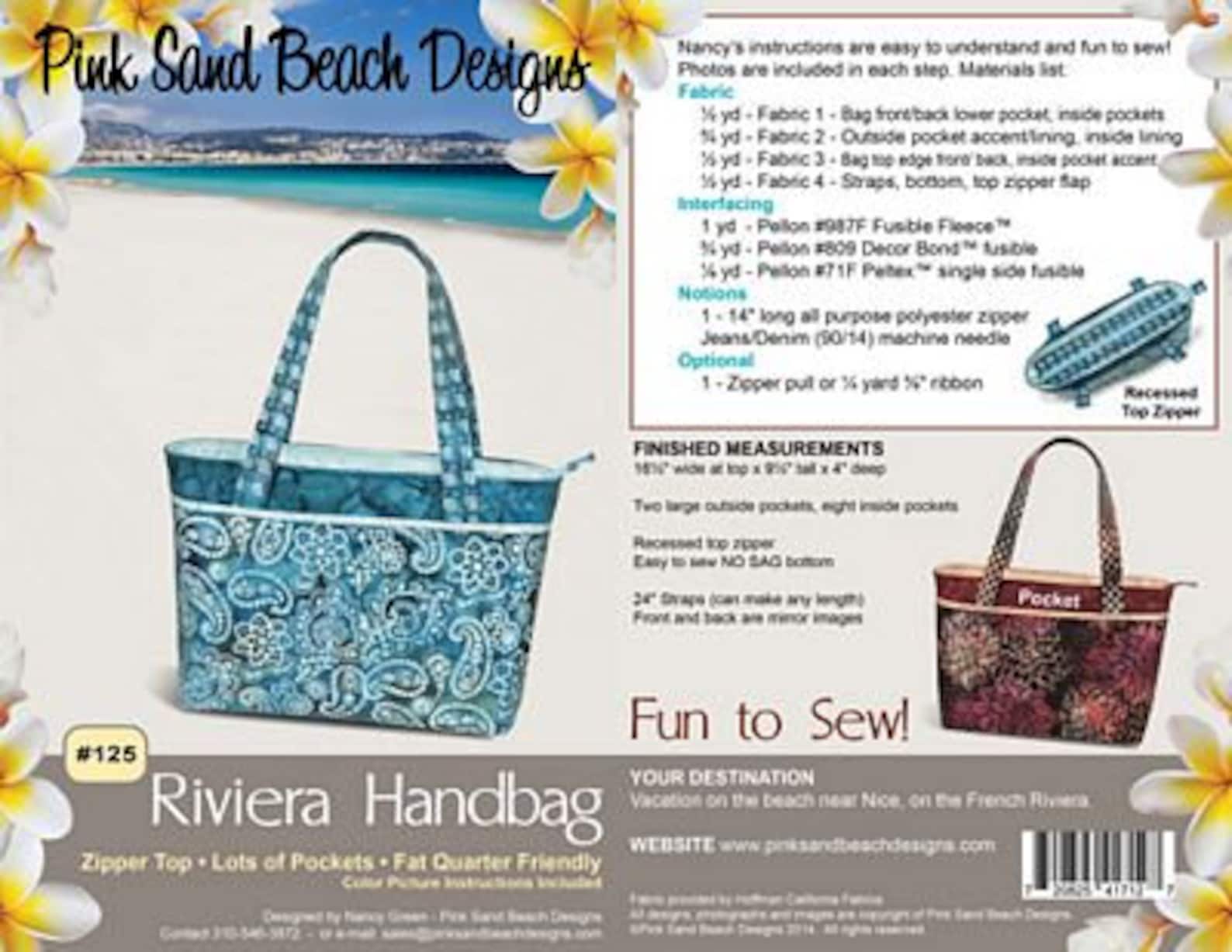 Riviera Handbag Pattern by Pink Sands Beach Designs - #125 - Etsy