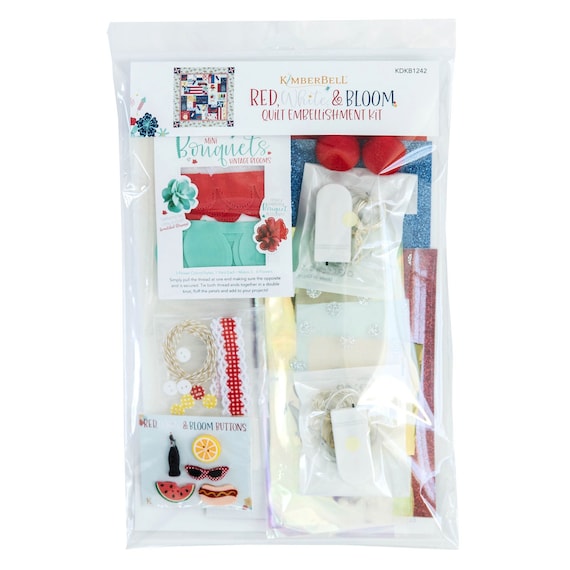 Red White and Bloom Embellishment Kit by Kimberbell Designs - Etsy