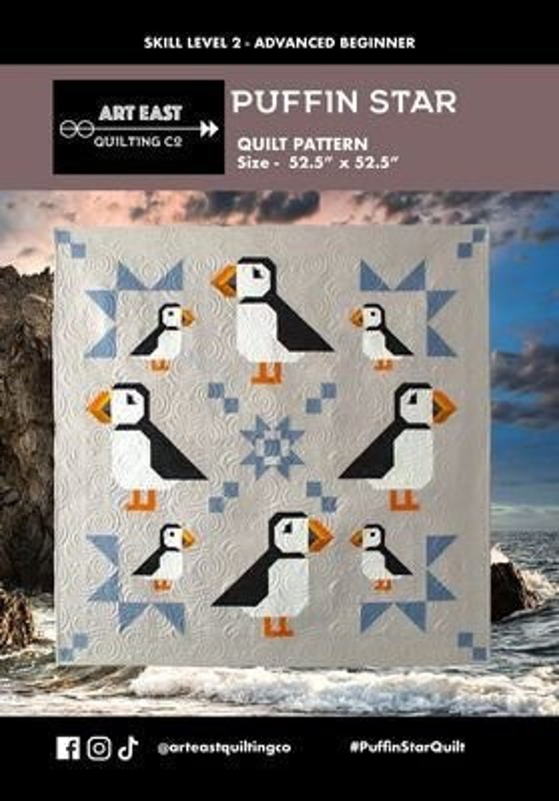 Puffin Star Quilt Pattern by Art East Quilting Co - AEPS0323 - 52.5in X ...