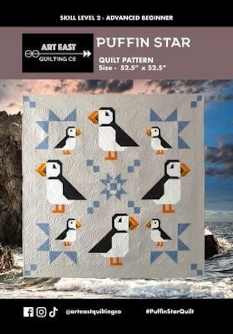 Puffin Star Quilt Pattern by Art East Quilting Co - AEPS0323 - 52.5in X ...