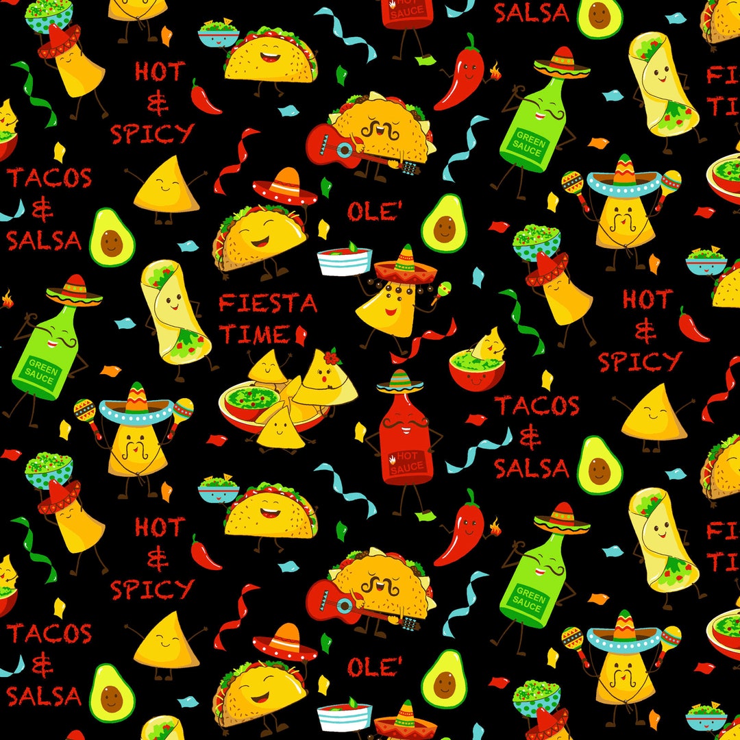 Lollie Snacks Senor Taco by Freckles and Lollie FLOFLLS-D37-Z 1/2 Yard ...