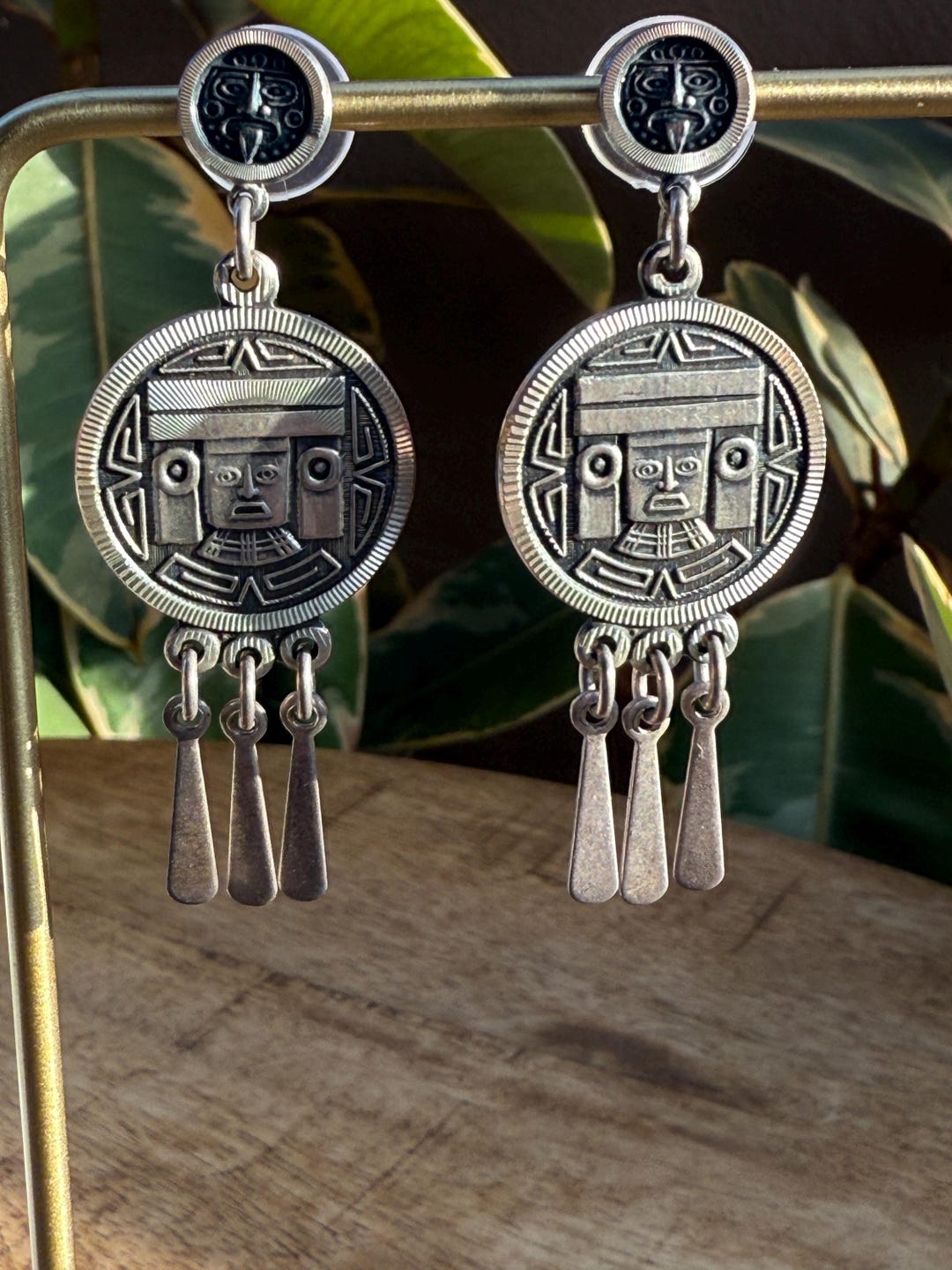 Aztec Mayan Design Mexican 925 Sterling Silver Earrings - Etsy