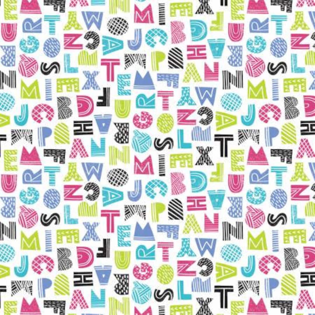 Alphabet Letters, Multicolor, by Camelot Fabrics, Quilting Fabric - Etsy
