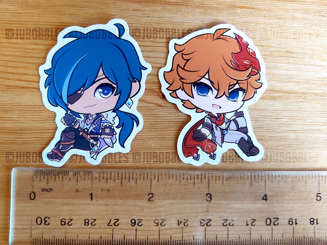 Genshin Impact Vinyl Stickers Zhongli Morax Rex Lapis Kaeya - Etsy
